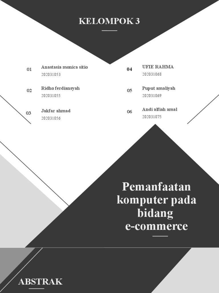 Kelompok 3 Pemanfaatan Komputer Pada Bidang E-Commerce (1) .PPTX (Read-Only) | PDF
