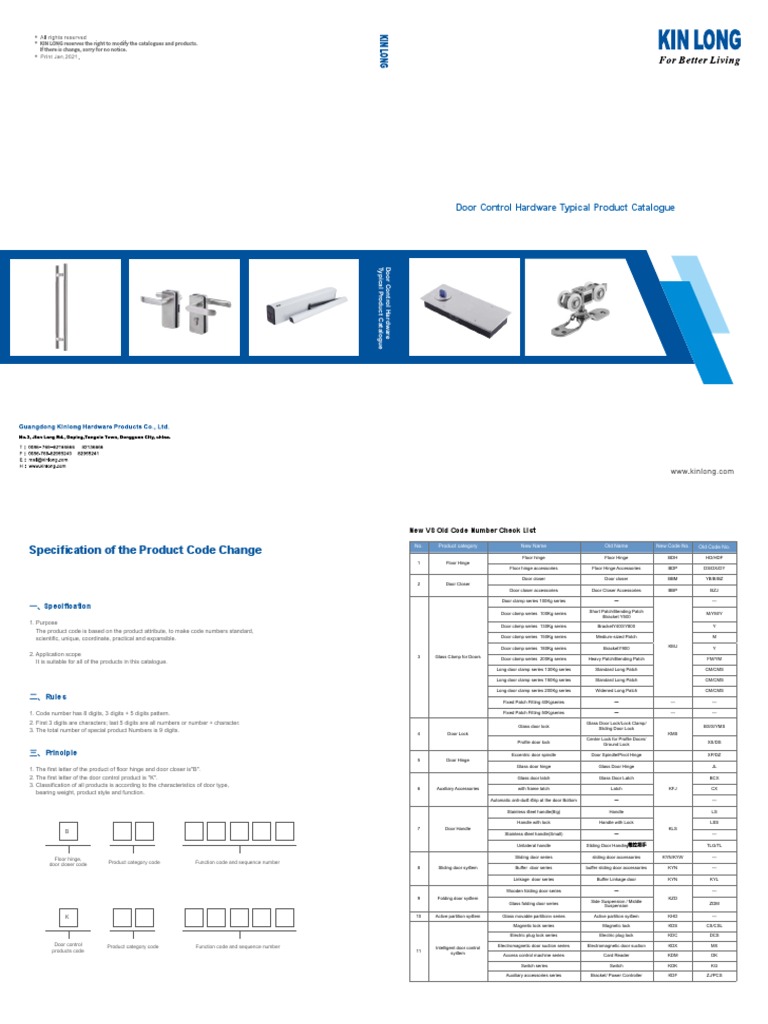 Kinlong-2021Door Control Hardware Typical Product Catalogue (Thuy Luc ...
