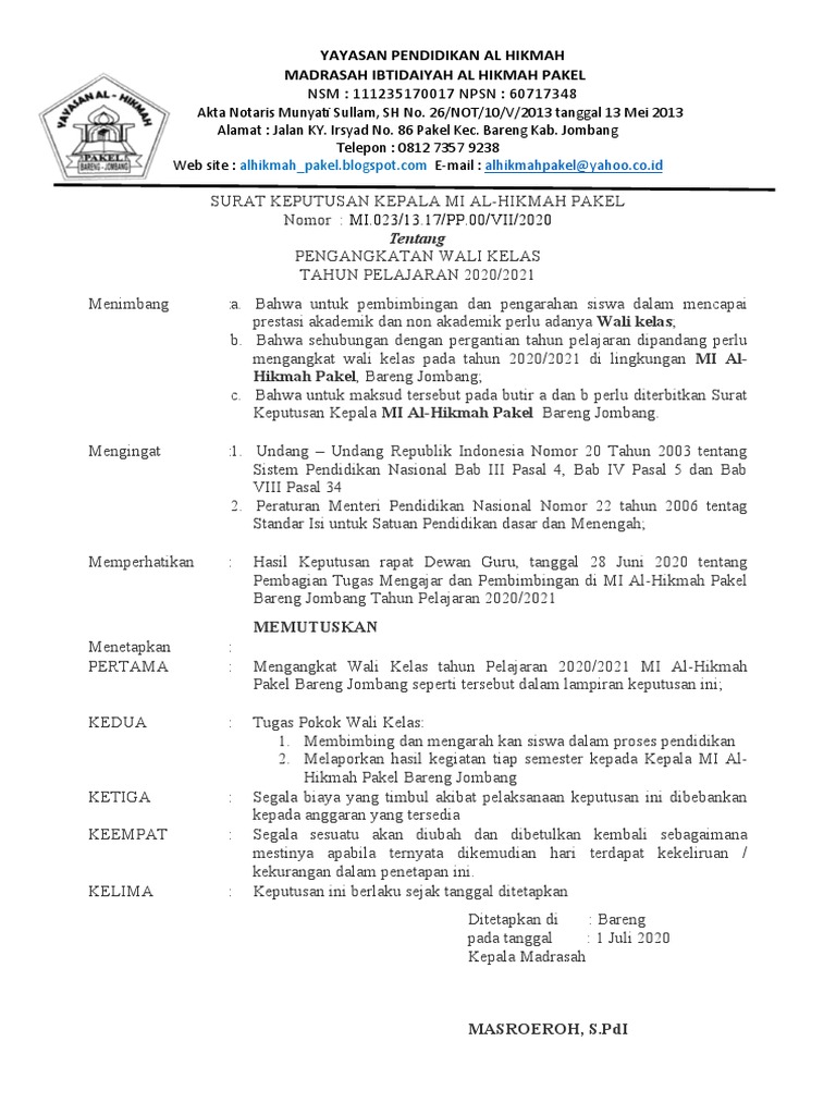 SK Walas 20 - 21 | PDF
