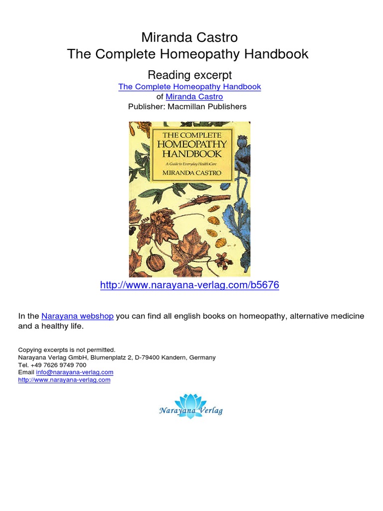 The Complete Homeopathy Handbook Miranda Castro.05676 - 3sample | PDF