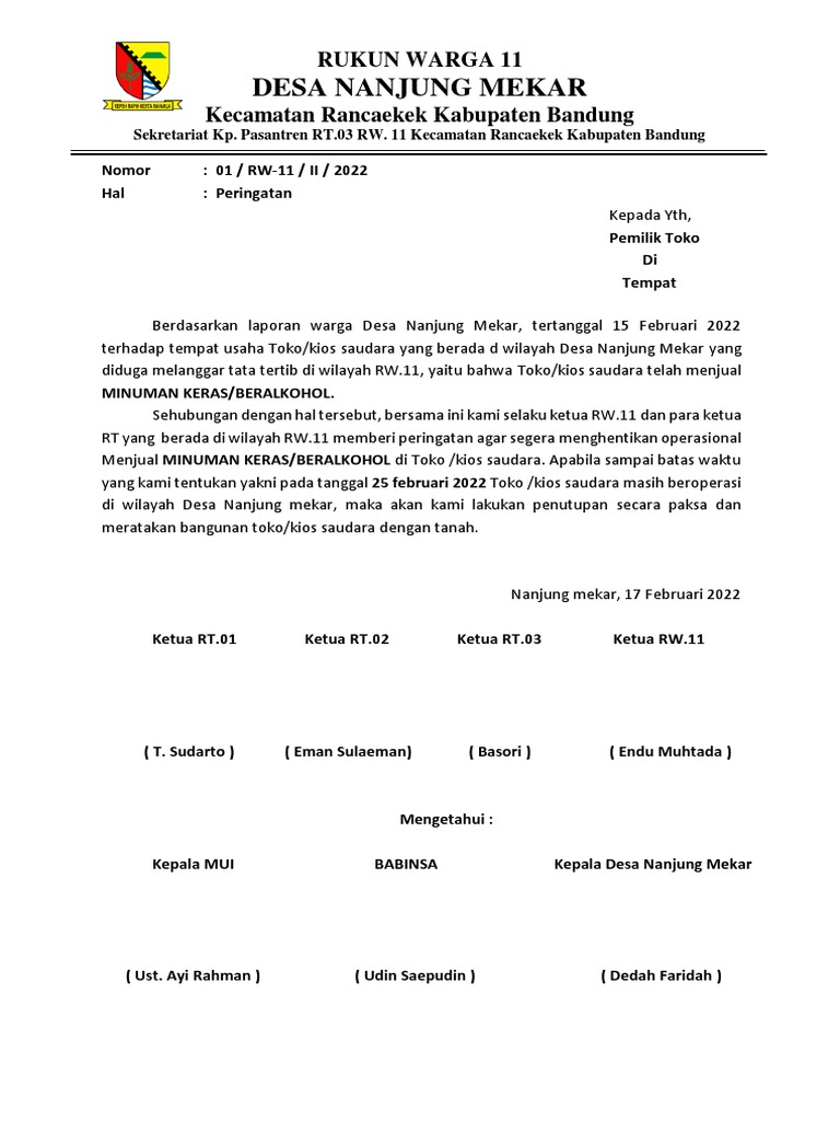 Surat Peringatan | PDF