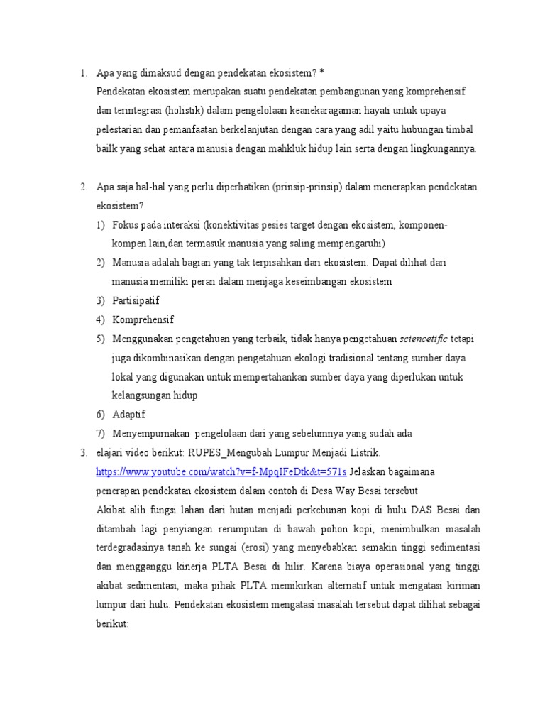 Tugas 3 Ekologi Pembangunan | PDF