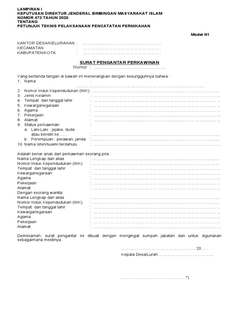 Formulir-N1-N7 - 2020 | PDF