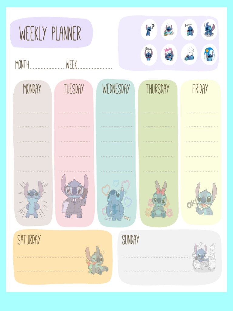 Weekly Planner Stitch | PDF