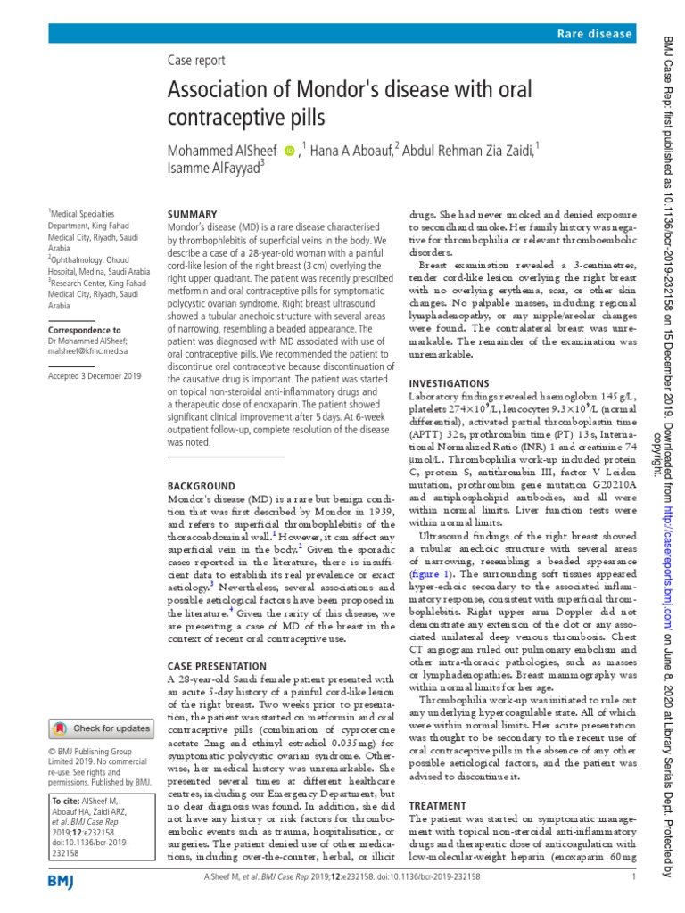 Maladie de Mondor 2019 | PDF | Breast Cancer | Medicine