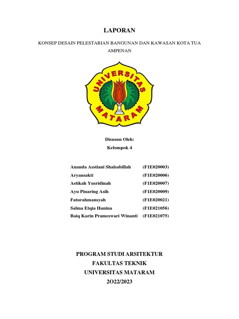 Tugas Laporan Pelestarian Arsitektur - Kelompok 4 | PDF