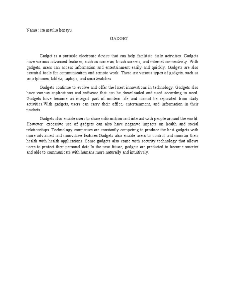 Future of Smart Gadgets | PDF | Computers