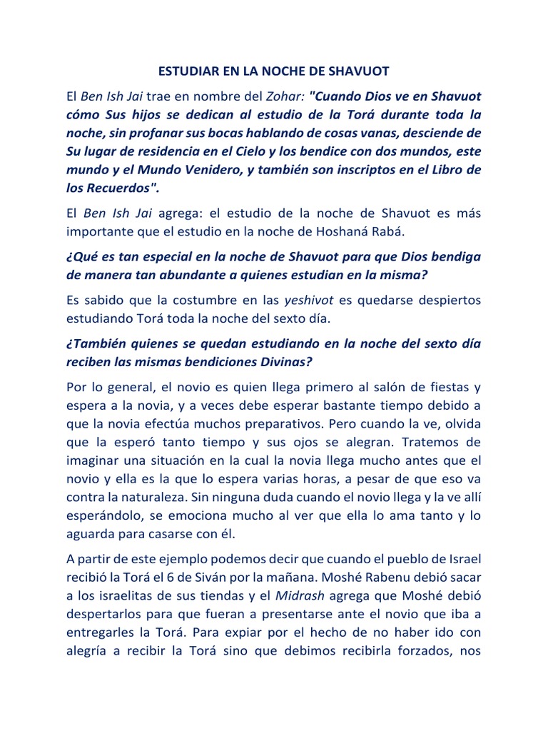 Shavuot Aba 1 | PDF | Tora | Dios