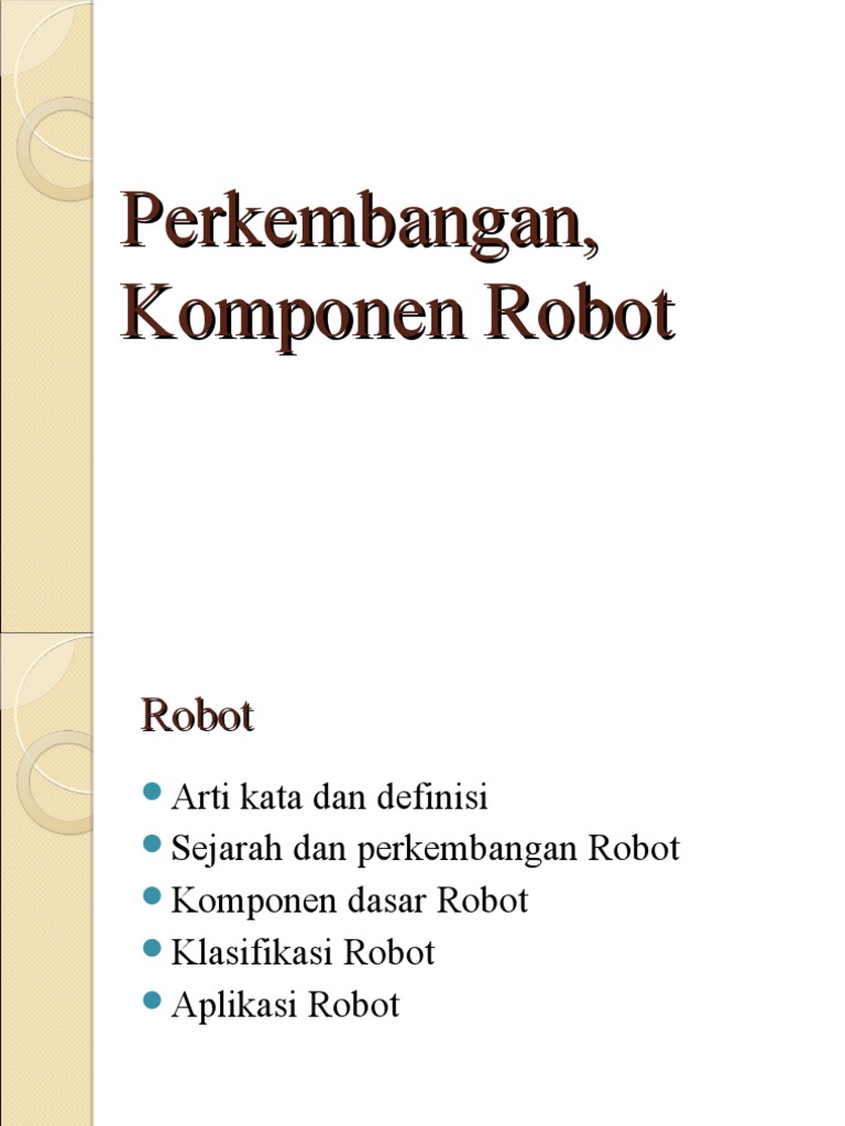 Perkembangan, Komponen Robot | PDF