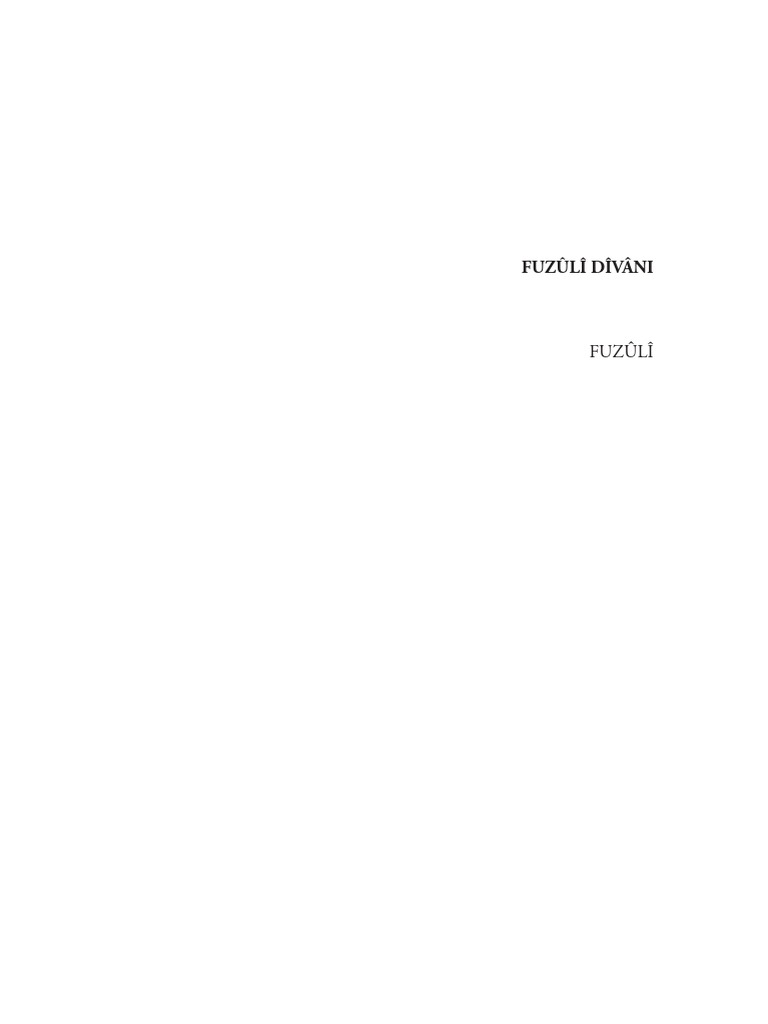 Fuzuli Divanı | PDF