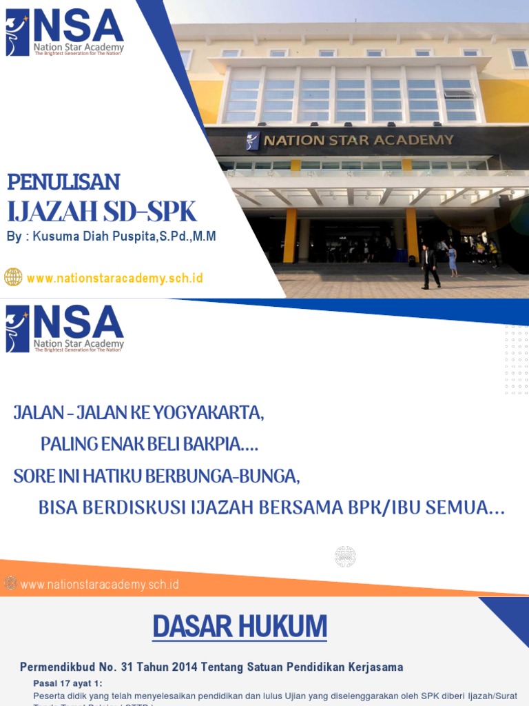 Penulisan Ijasah-SD NSA | PDF