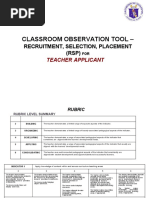 COT-TR Rubrics (Proficient - Highly Proficient) | PDF | Learning | Teachers