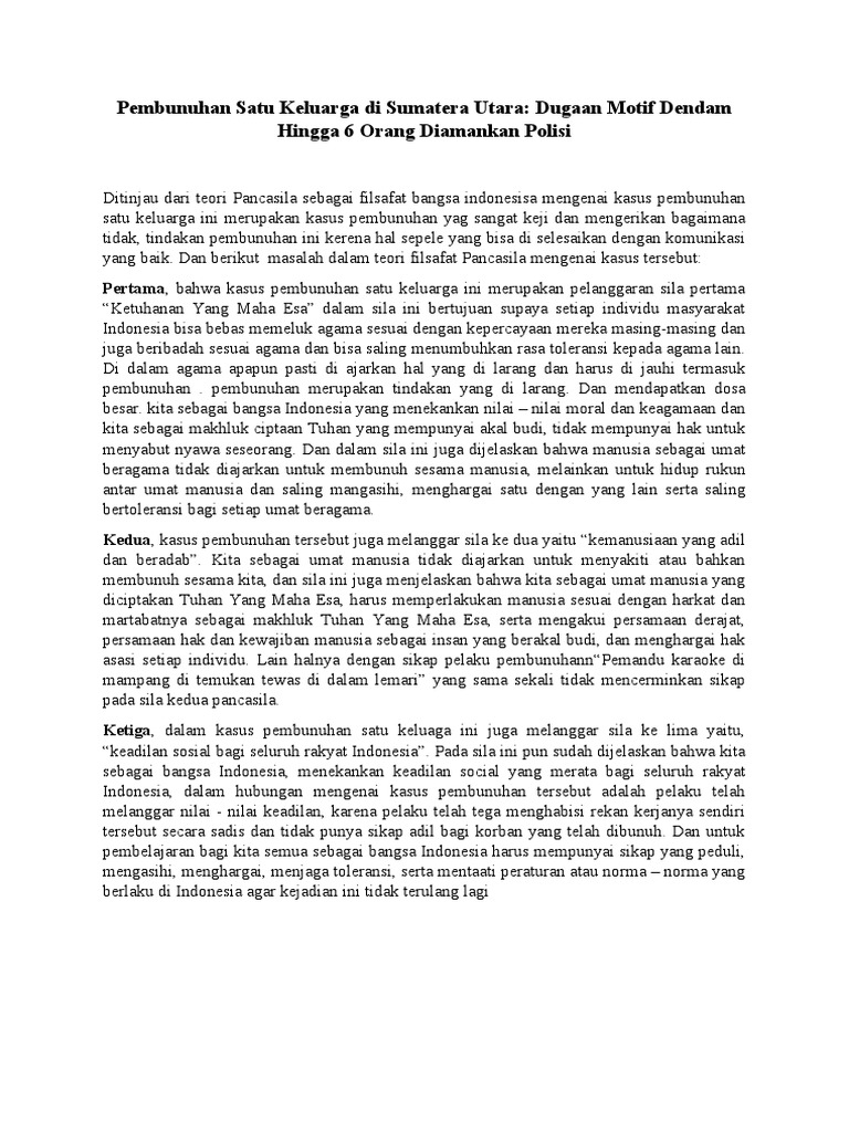 Contoh Kasus Filsafat Pancasila | PDF