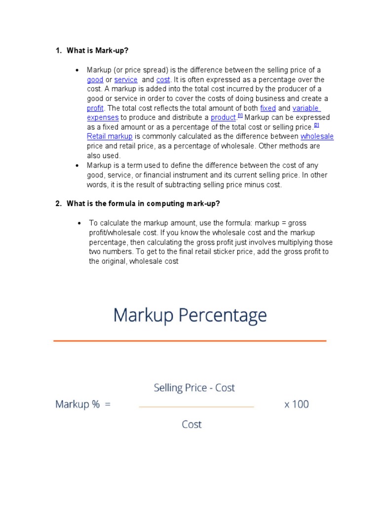 Markup Basics for Retailers | PDF | Finance & Money Management | Computers