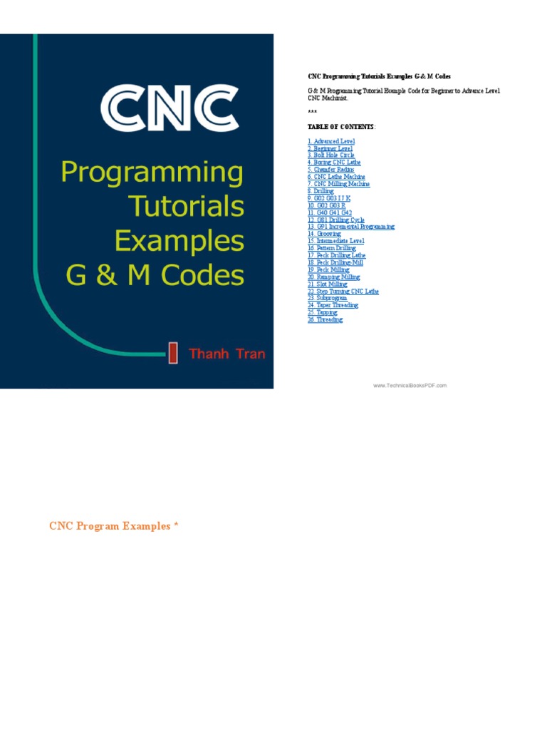 CNC Programming Tutorials Examples G and M Codes by Thanh Tran | PDF | Numerical Control ...