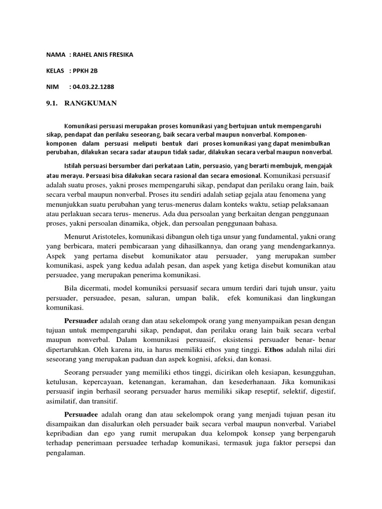 BAB 9 KOMUNIKASI Rahel | PDF