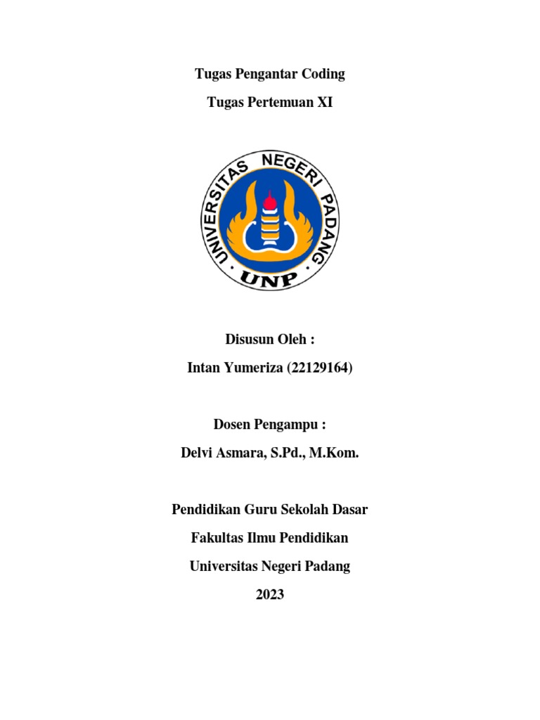 Tugas Pengantar Coding XI | PDF