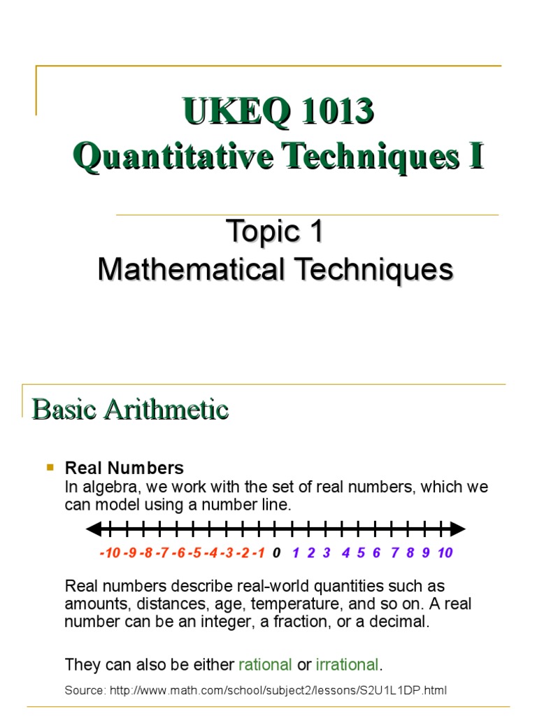 Topic 1 MT Lecture | PDF | Exponentiation | Numbers