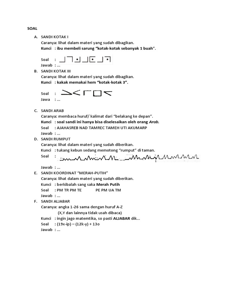 Soal Sandi | PDF