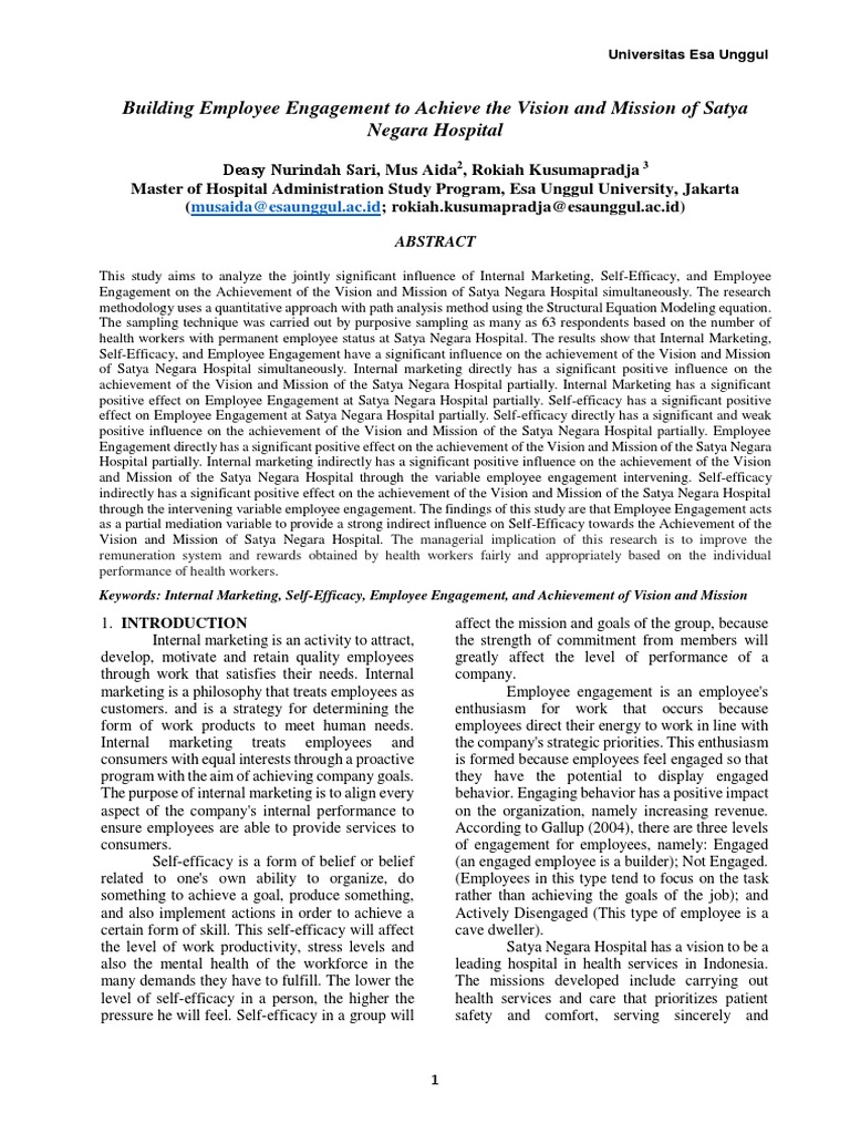 Employee Engagement Journal For JOMA | PDF