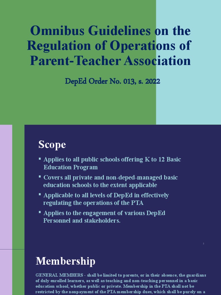 PTA Omnibus Guidelines | PDF | Quorum | Voting