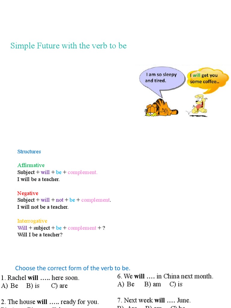 Simple Future With Verb To Be | PDF