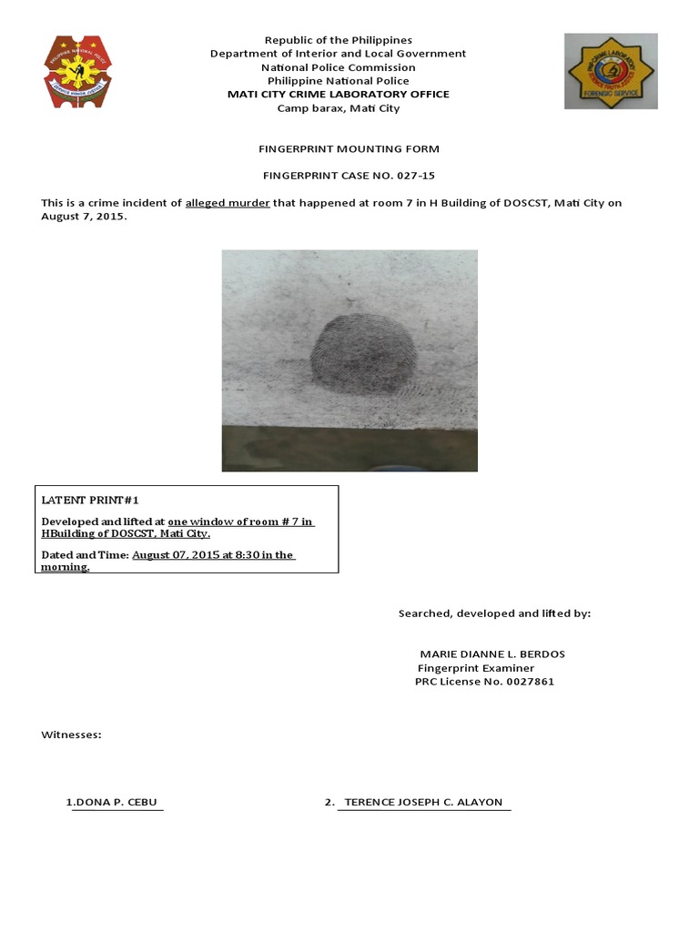 Latent Print and Compa Chart | PDF