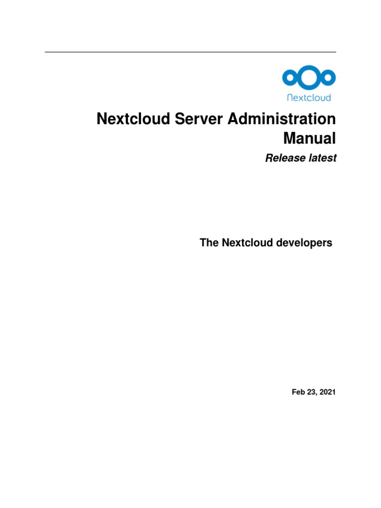 Nextcloud Server Administration Manual | PDF | Networking | Internet & Web