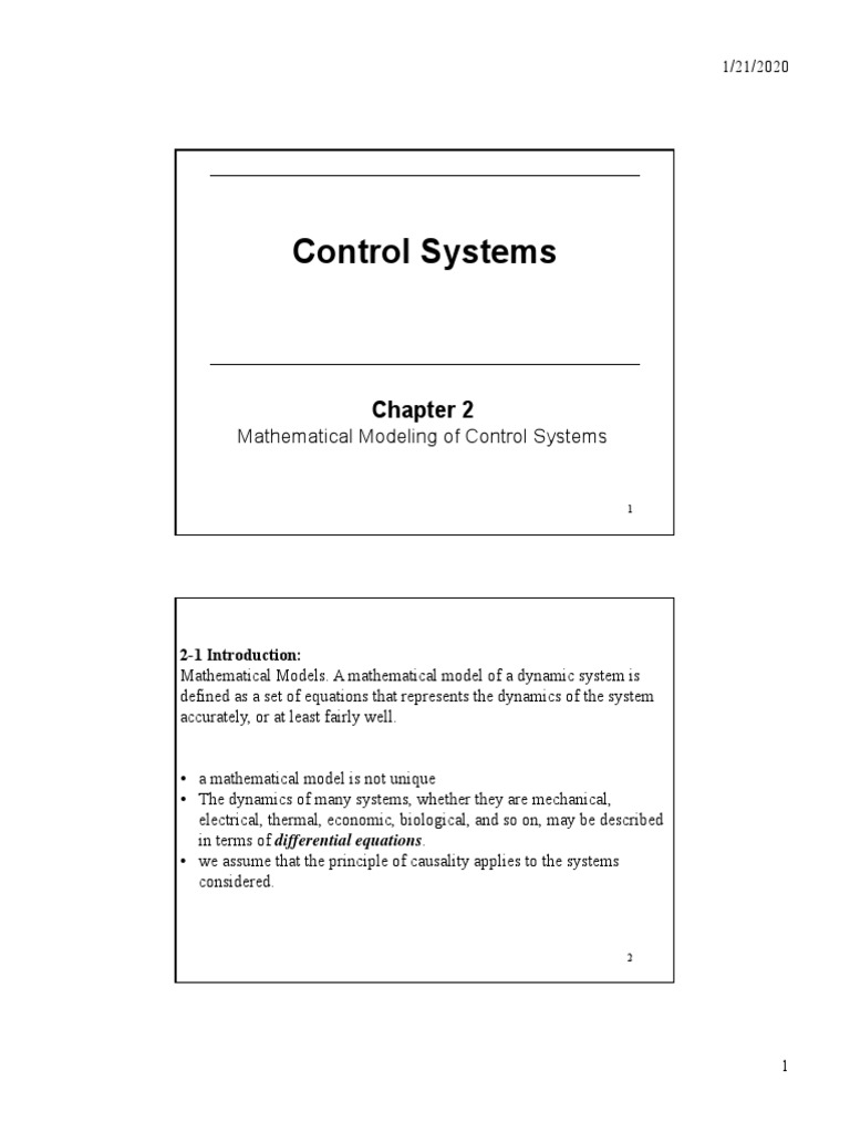 ch02 Ogata R | PDF | Control Theory | Equations