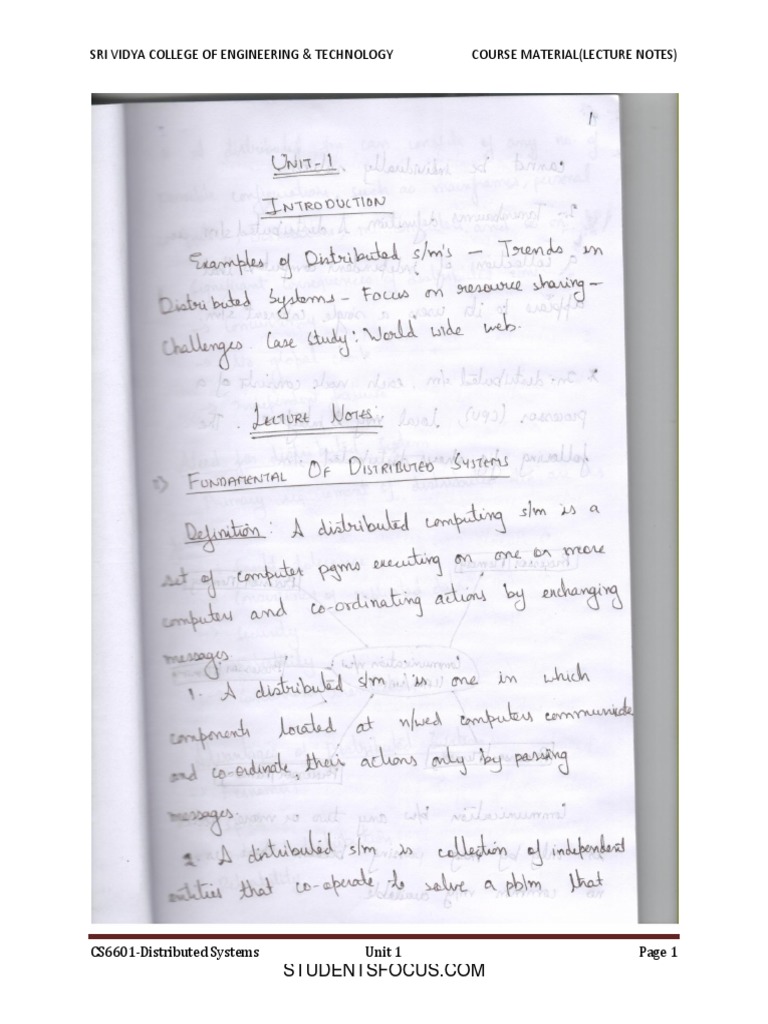 Sri Vidya College of Engineering & Technology Course Material (Lecture ...