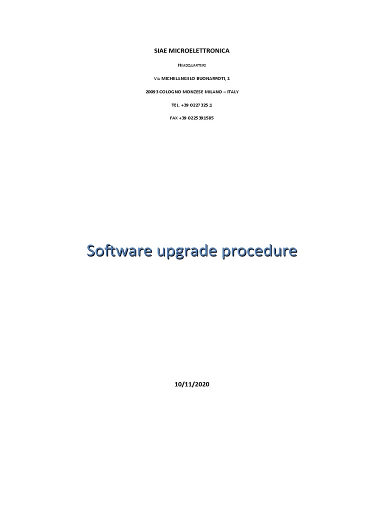 Software Upgrade Procedure | PDF