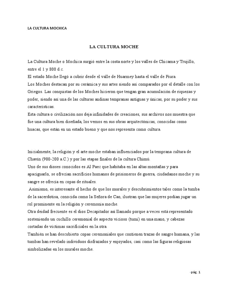 Cultura Moche | PDF