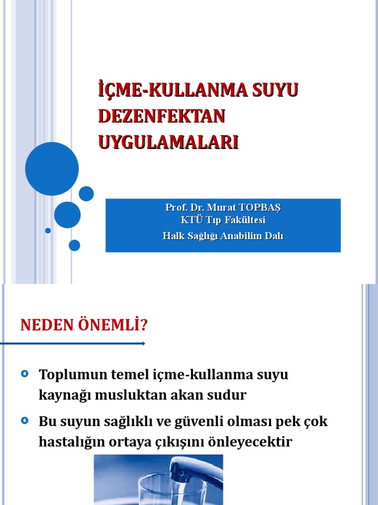 Icme Kullanma Suyu Dezenfektan Uygulamalari | PDF