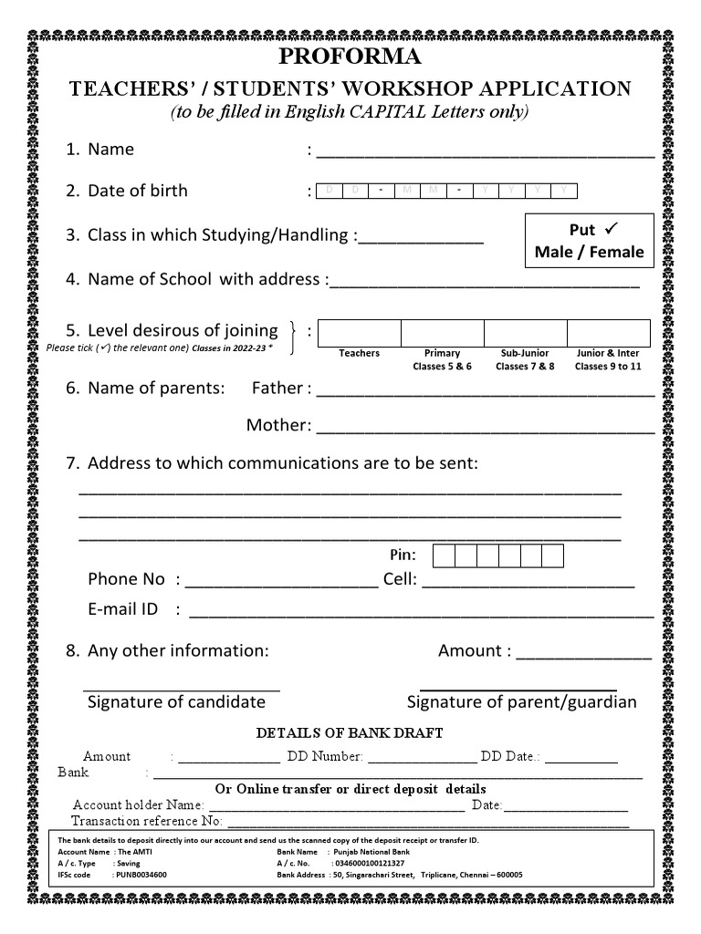 Workshop Application for Schools | PDF | Banks | Banking