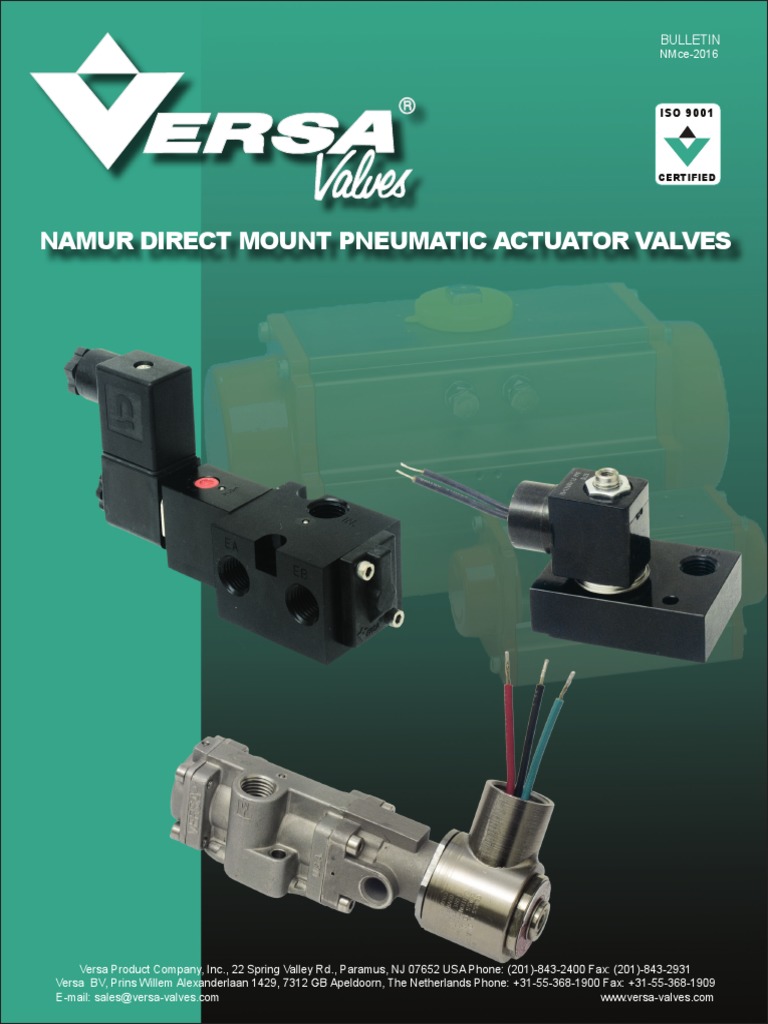Versa Namur Direct Mount Pneumatic Actuator Valves | PDF
