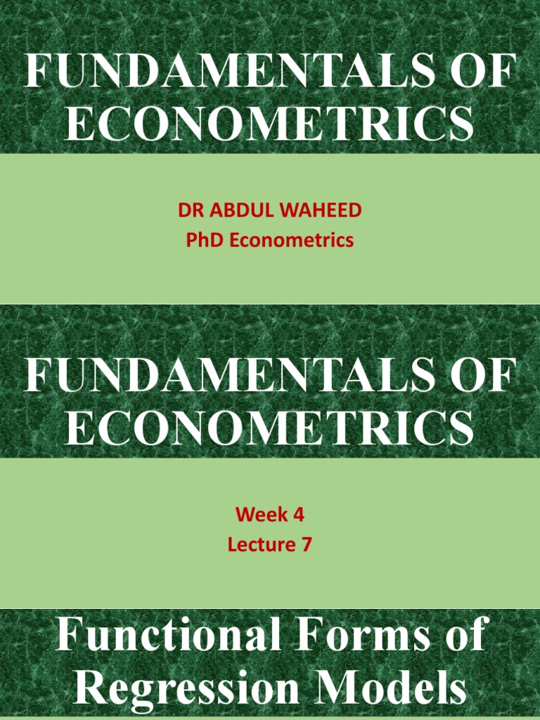 Lecture 7 | PDF | Production Function | Coefficient Of Determination