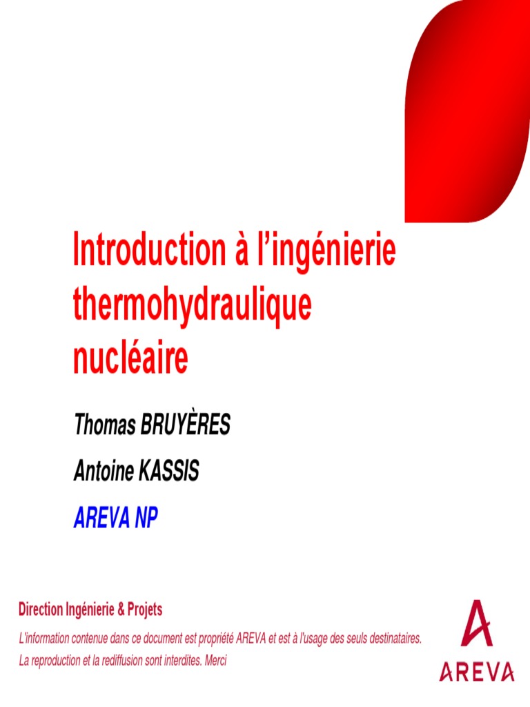 Introduction À L'ingénierie Thermohydraulique Nucléaire: Thomas ...