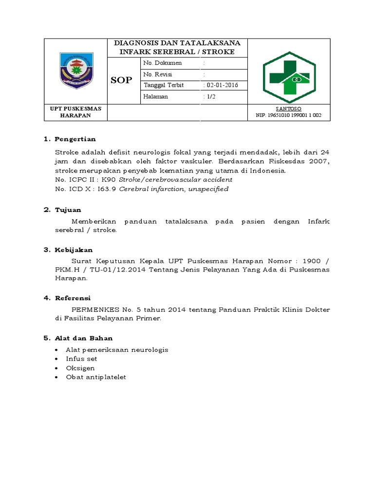 DIAGNOSIS DAN TATALAKSANA INFARK SEREBRAL (STROKE) | PDF