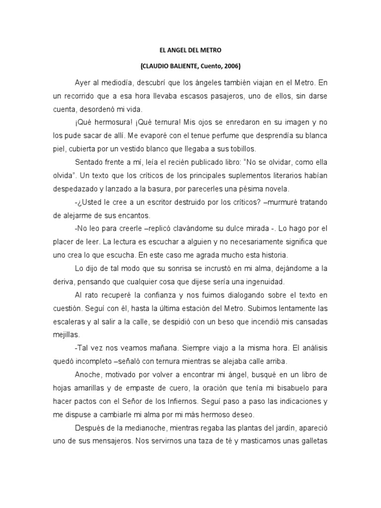 El Angel Del Metro | PDF