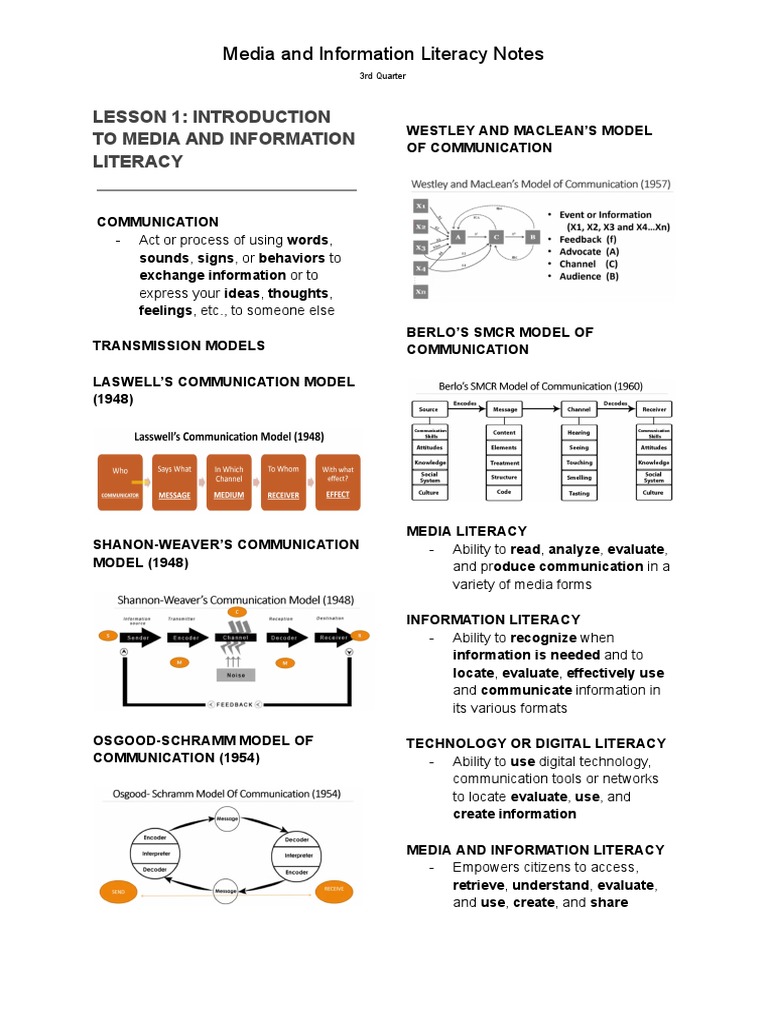 MIL Notes | Download Free PDF | Media (Communication) | Communication