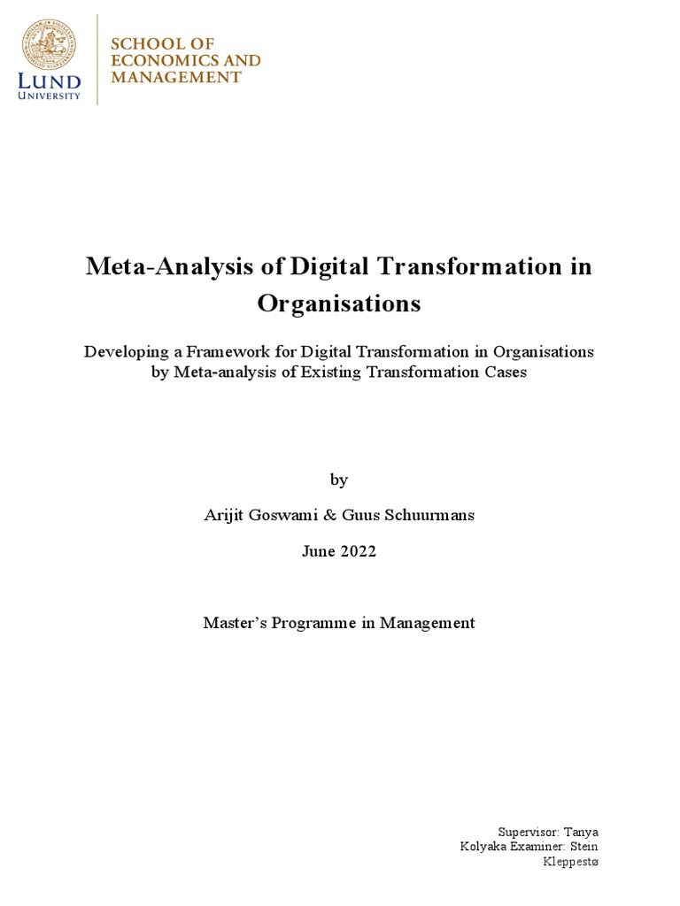 Meta-Analysis of Digital Transformation in Org | PDF | Meta Analysis ...