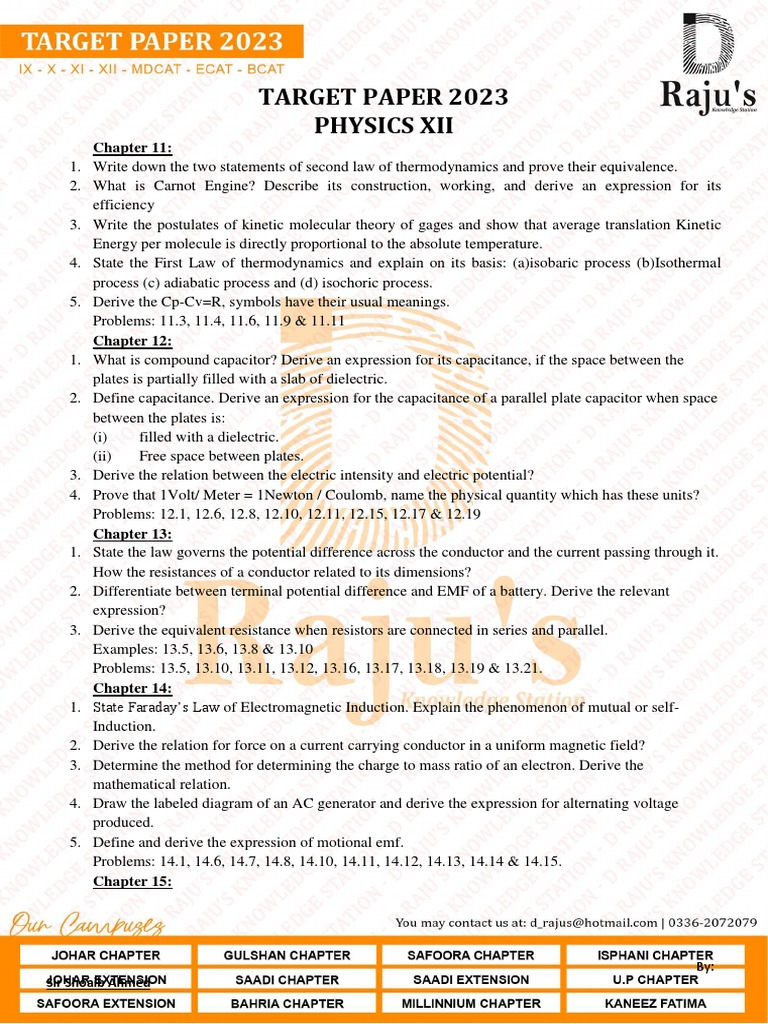 Xii D'raju Phy 2023 | PDF | Capacitance | Capacitor