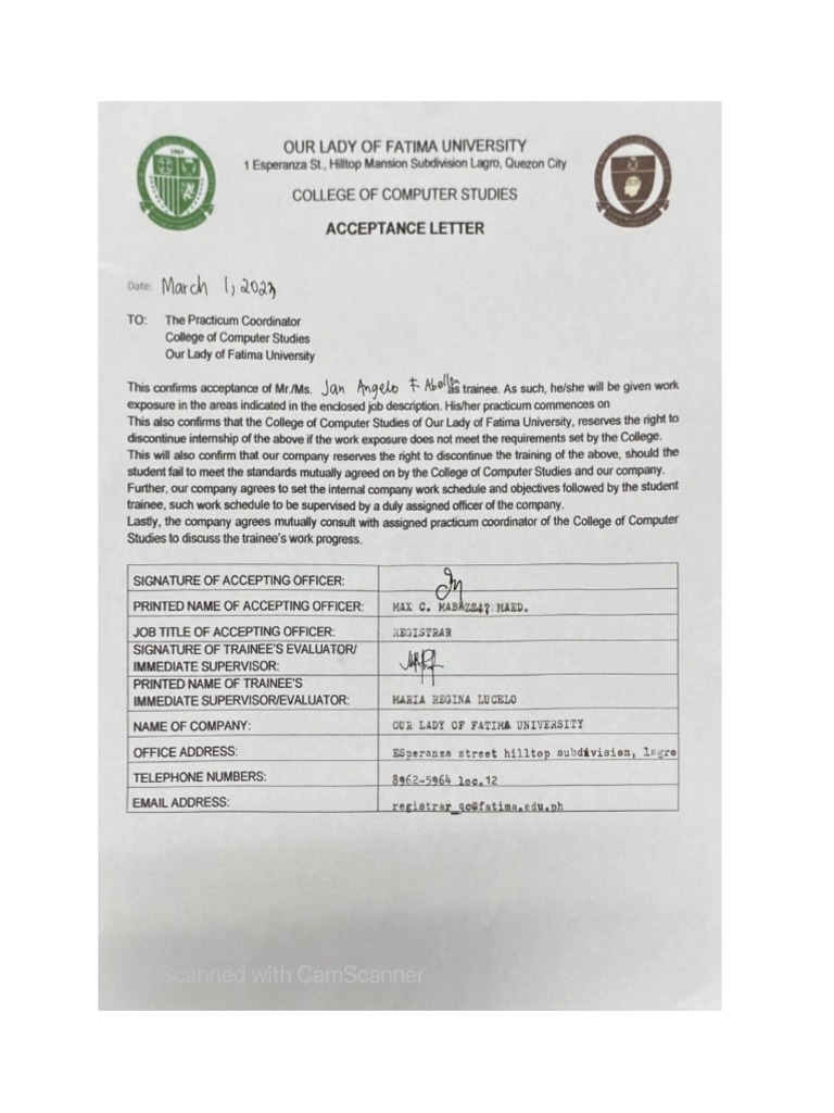 Abellon-Acceptance Letter | PDF
