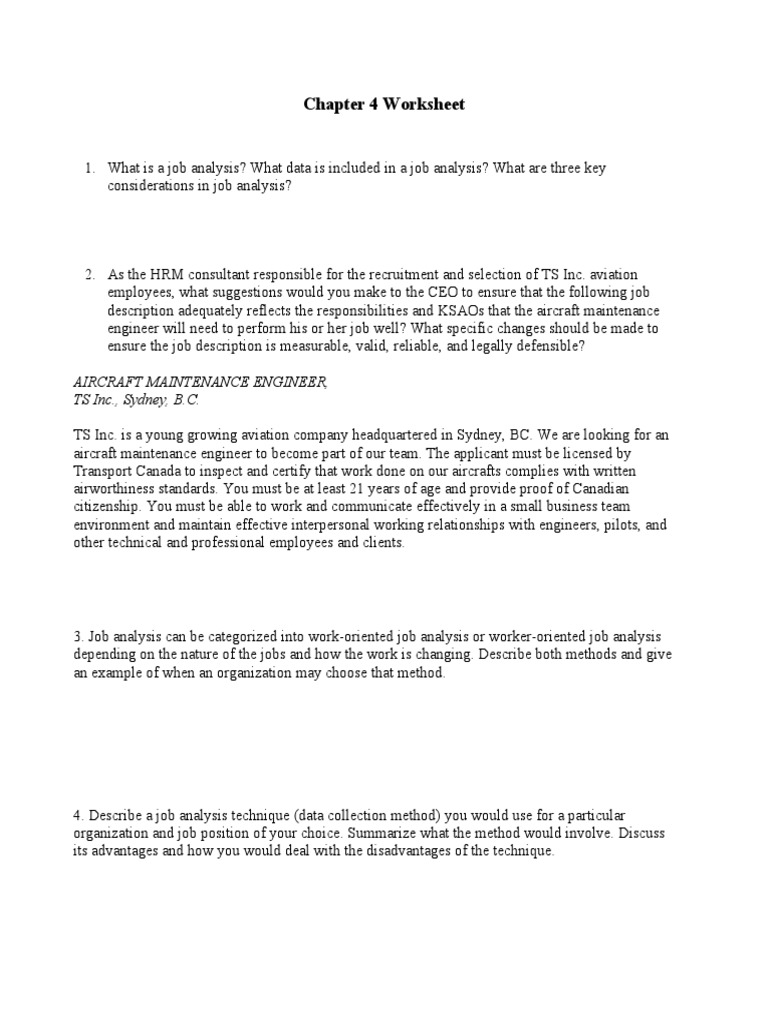 Chapter 4 Worksheet | PDF | Career & Growth | Finance & Money Management