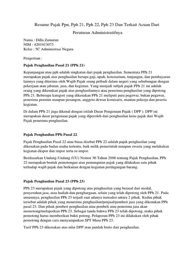 Panduan Pajak PPh dan PPN di Indonesia | PDF