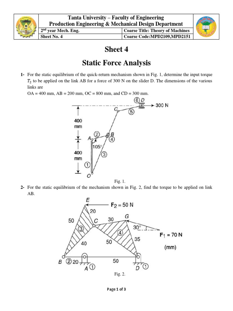 Sheet 4 | PDF | Force | Torque