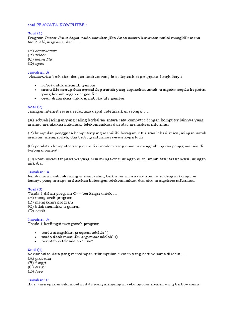 Soal PRANATA KOMPUTER PPPK | PDF