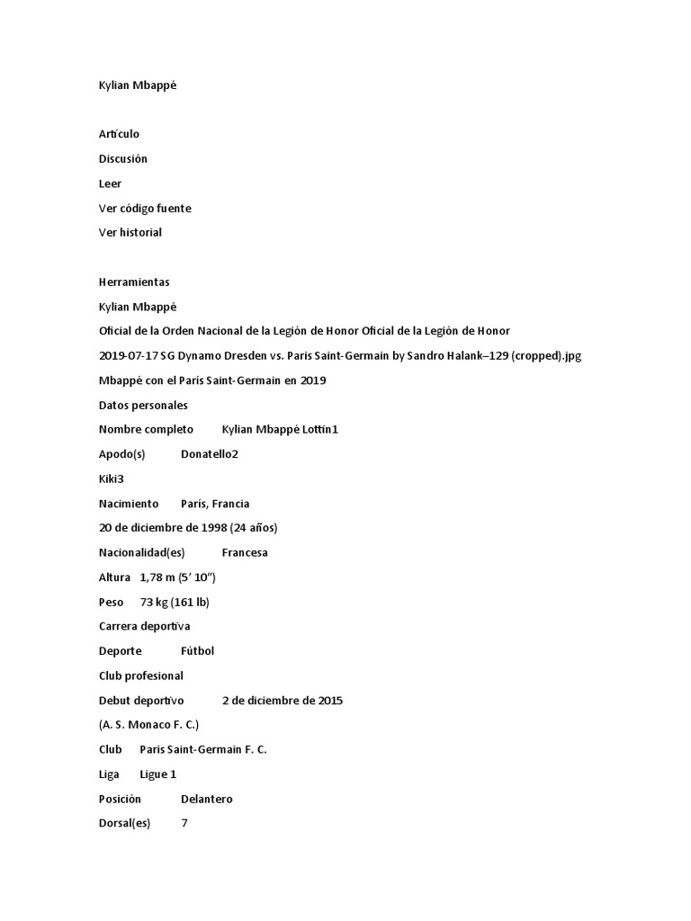 Kylian Mbappé | PDF | Asociación Nacional de Fútbol Premier Ligas ...