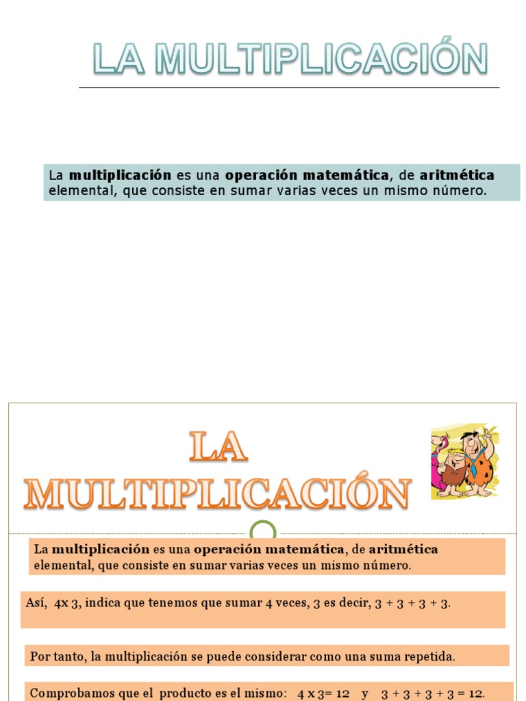 La Multiplicacion | PDF | Multiplicación | Notación