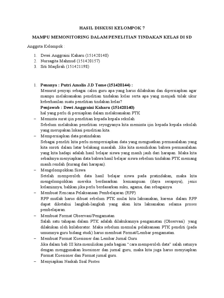 HASIL DISKUSI KELOMPOK 7 | PDF